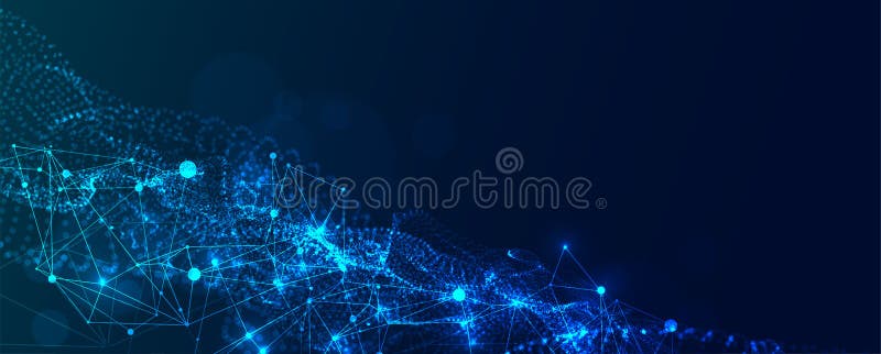 Abstract Plexus Vector Background. Glowing Particles Dynamic Flow Stock ...