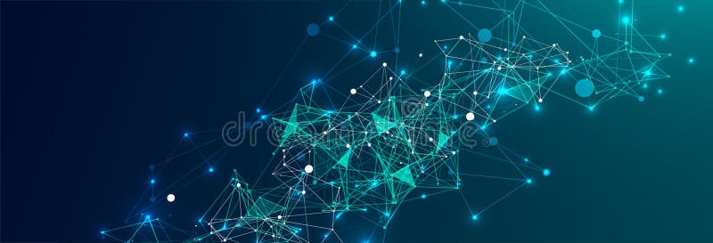 Abstract Plexus Vector Background. Glowing Particles Dynamic Flow Stock ...