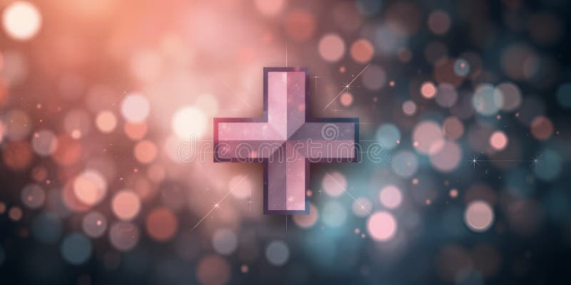Abstract Plus Sign on Bokeh Background Stock Illustration ...