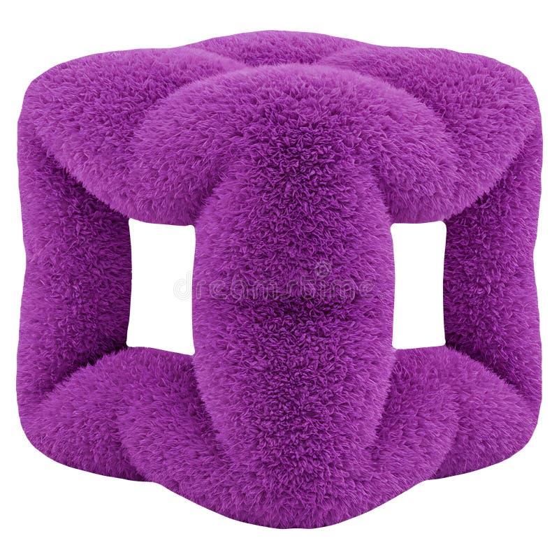 Abstract Plush a Vibrant Purple Cube with Contrasting Cutout Stock ...