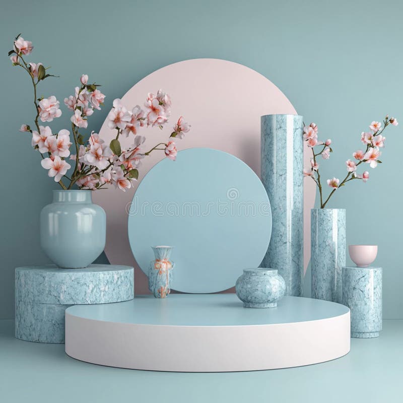 Abstract Podium Display Background. Stage for Showcase with Generative ...