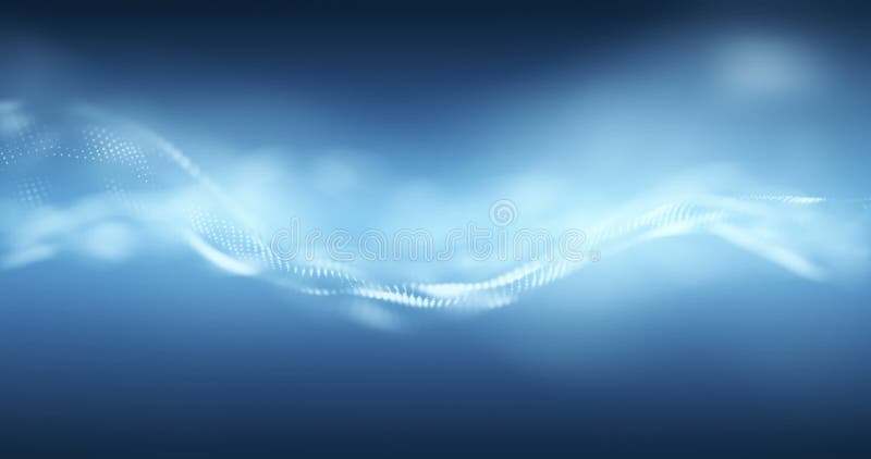 Abstract Point Wave with Shining Bokeh Sparkles. Smooth Animation of ...