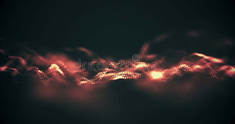 Abstract Point Wave with Shining Bokeh Sparkles. Smooth Animation of ...
