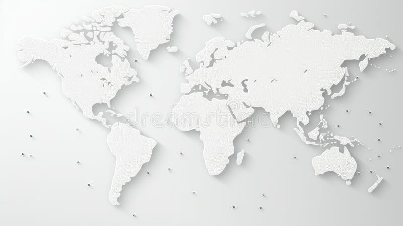 Abstract Pointillism Texture Featuring a Dotted World Map on a Clean ...