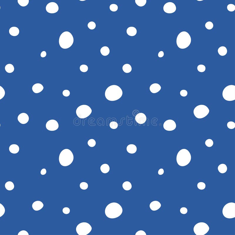 Abstract Polka Dot Seamless Pattern. Blue Dots on White Background ...