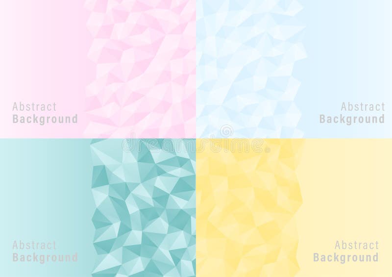 Abstract Polygon Backgrounds Set of 4 Geometry Design Templates for ...