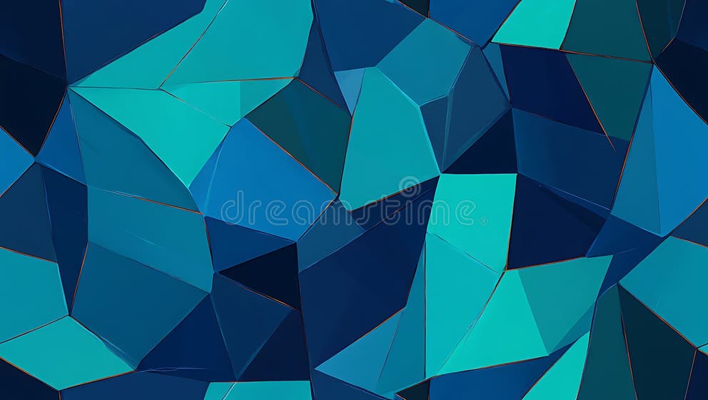 Abstract Polygon Pattern, Blue and Teal Stock Illustration ...