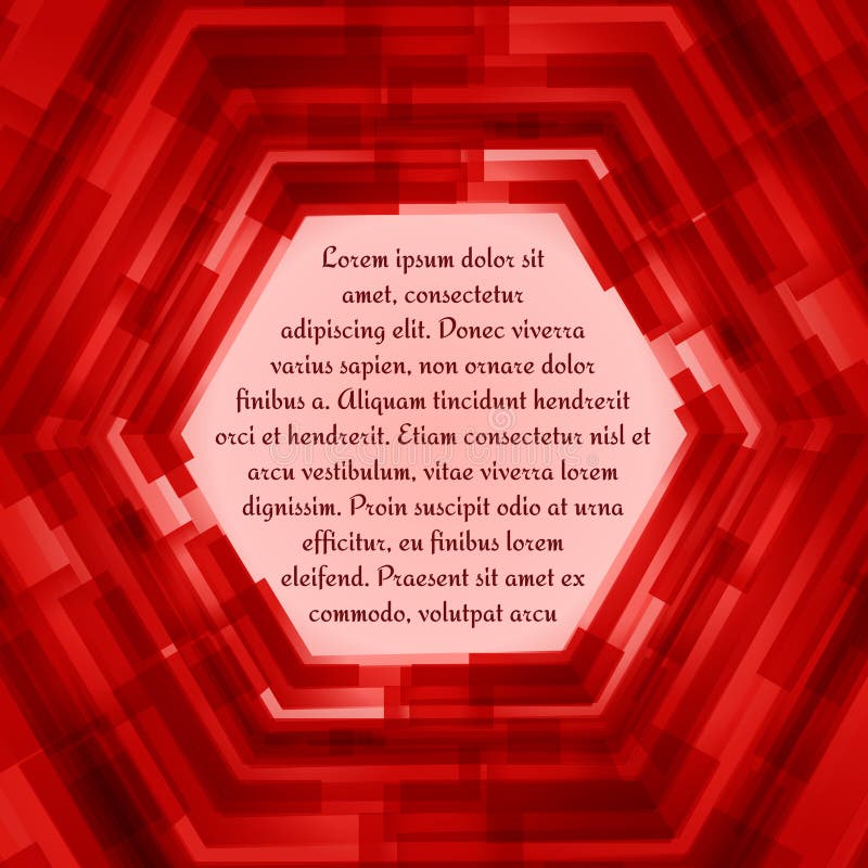 Abstract Polygon Text Layout of Red Color Stock Vector - Illustration ...