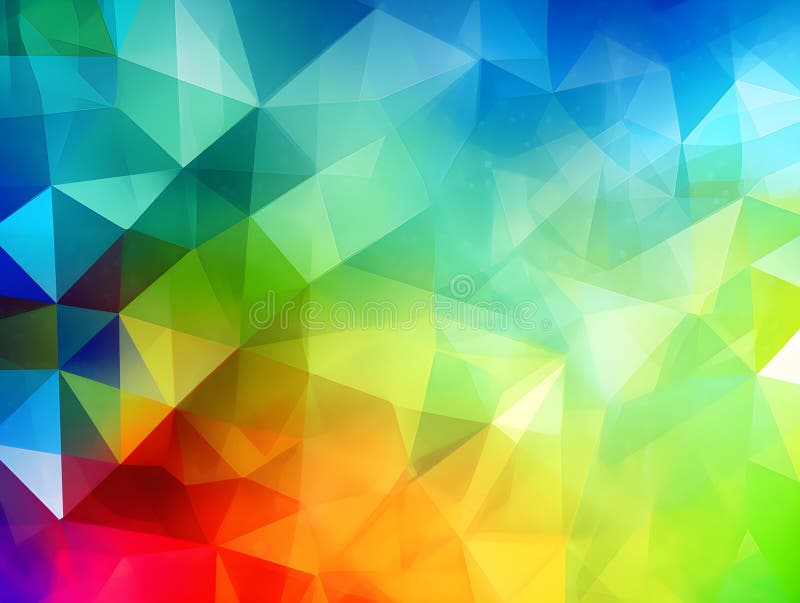 Abstract Rainbow with Triangle Polygons Design Background. Generative ...