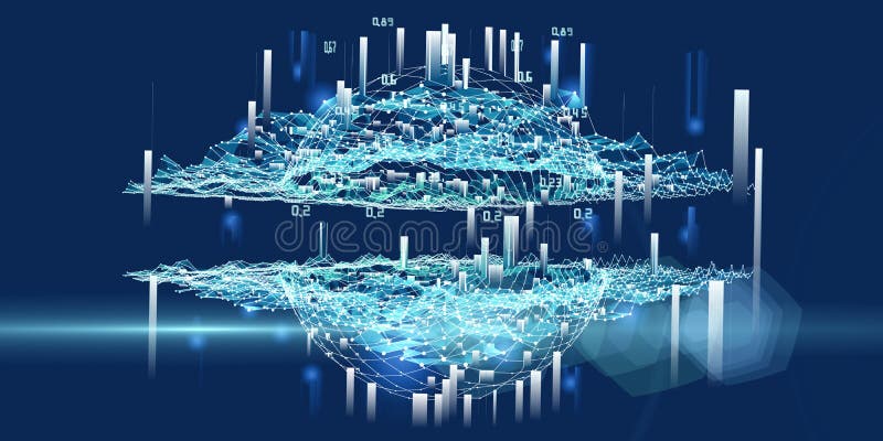 Abstract Polygonal Background Artificial Intelligence Sphere on Grid Data. Analytics Algorithms ...