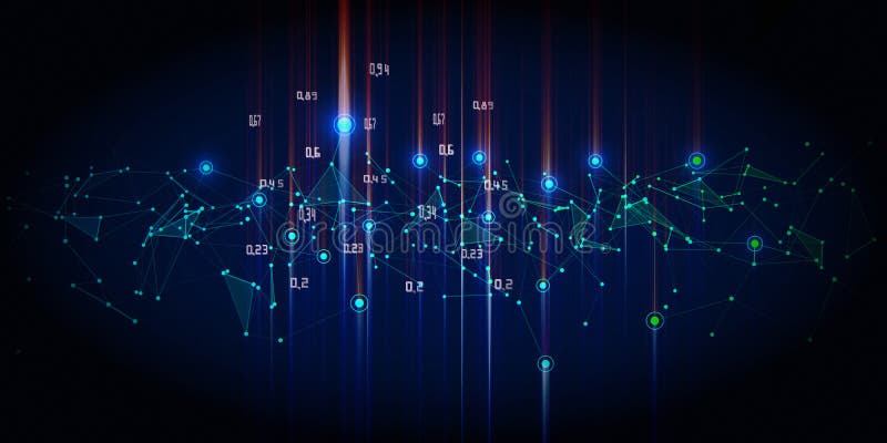 Abstract Polygonal Background Grid with Blurred Lines and Analysis Data ...