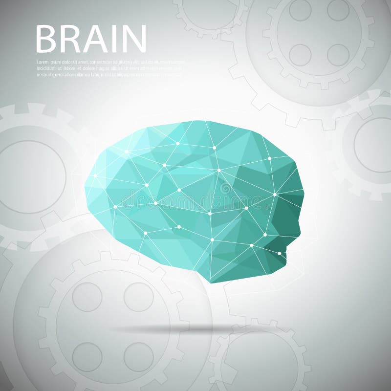 Brain with Geometric Pattern, Vector Stock Vector - Illustration of ...