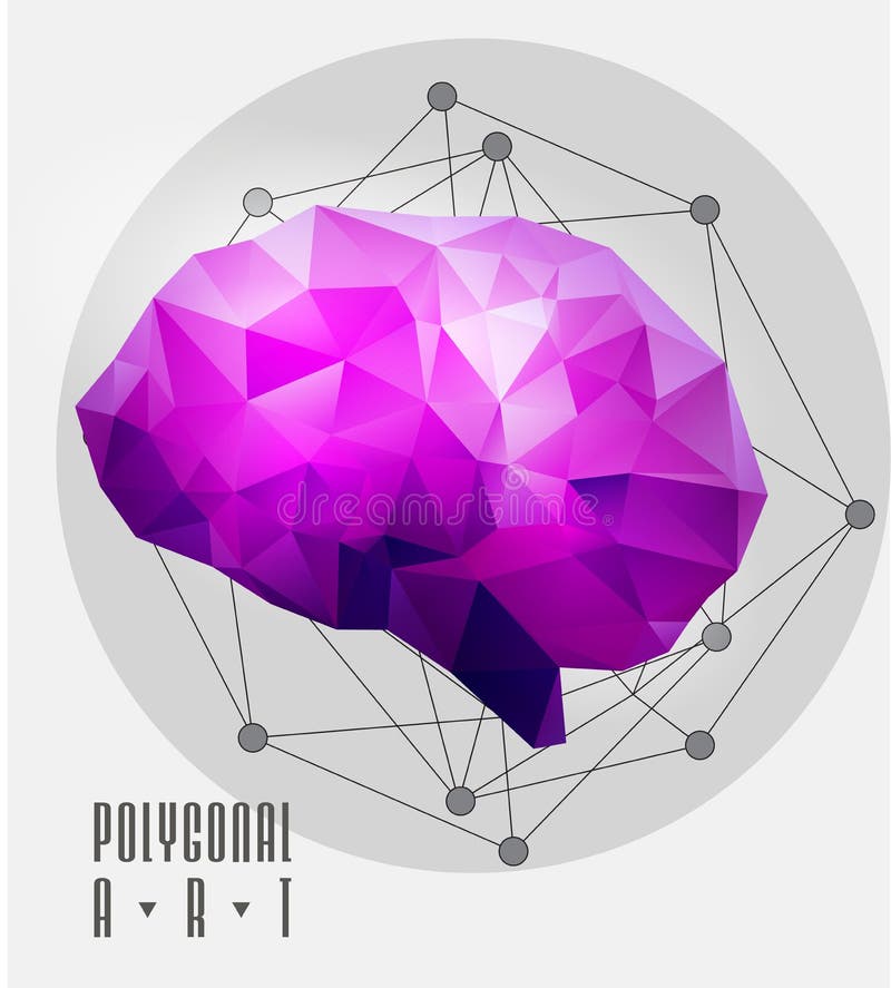 X-ray polygonal brain stock illustration. Illustration of digital ...