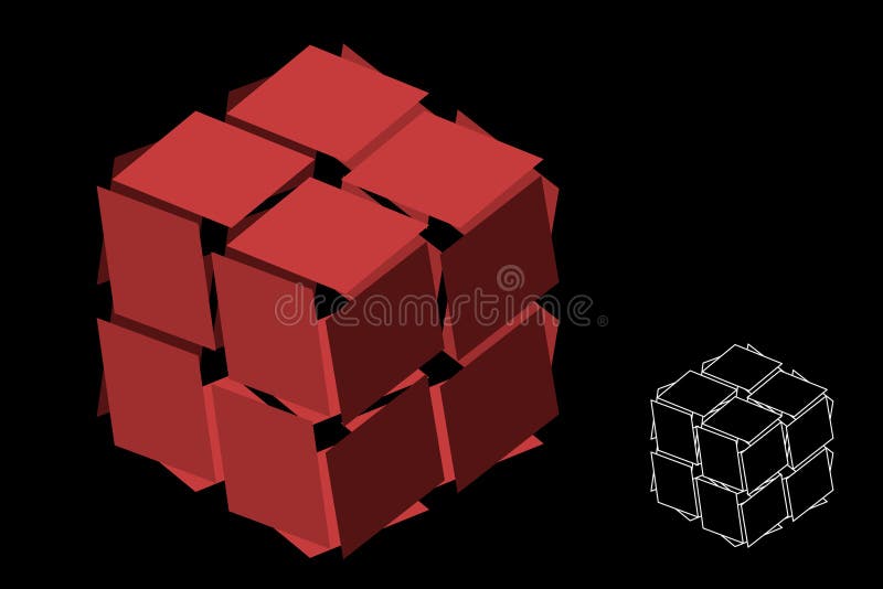 Abstract Polygonal Broken Cube. 3d Vector Illustration. Isometr Stock ...