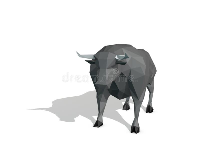 Abstract Polygonal Bull. Isolated on White Background Stock ...