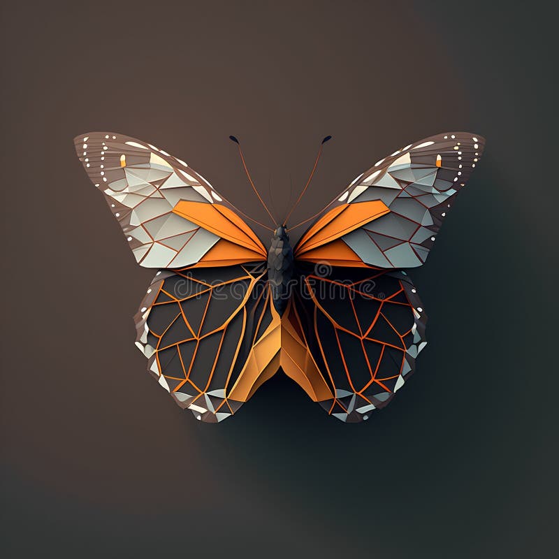 Abstract Polygonal Butterfly in Low Poly Style. Vector Illustration ...