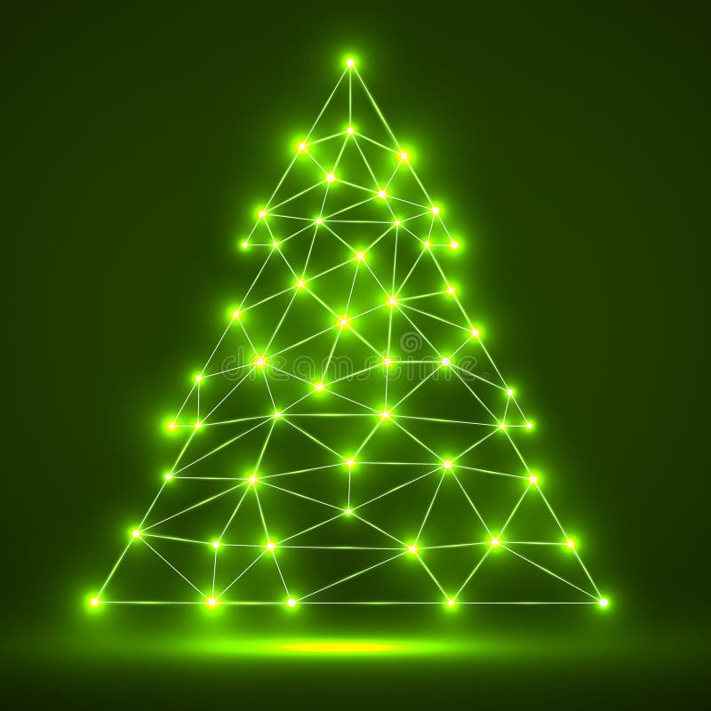 Abstract Polygonal Christmas Tree Stock Vector - Illustration of ...