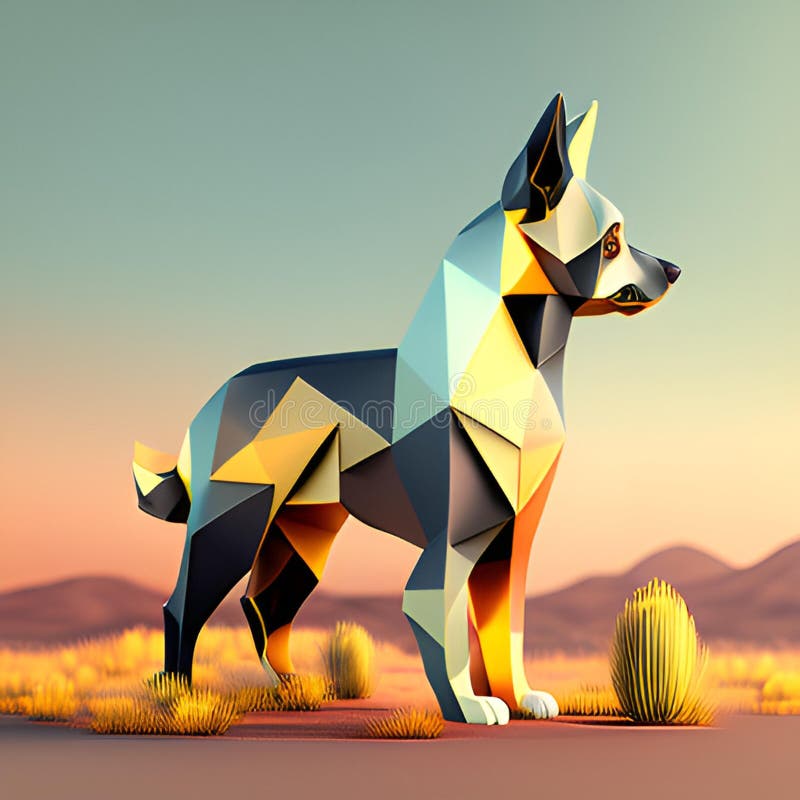 Abstract polygonal dog stock illustration. Illustration of play - 272487112