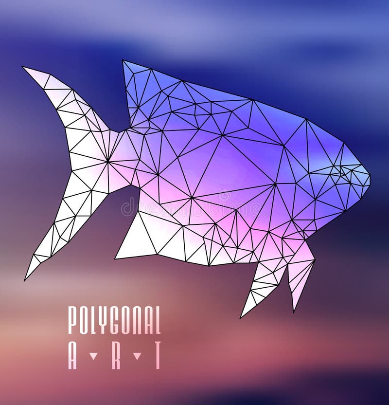 Polygonal Fish Shape of Small Triangles Icon in Different Style Vector ...