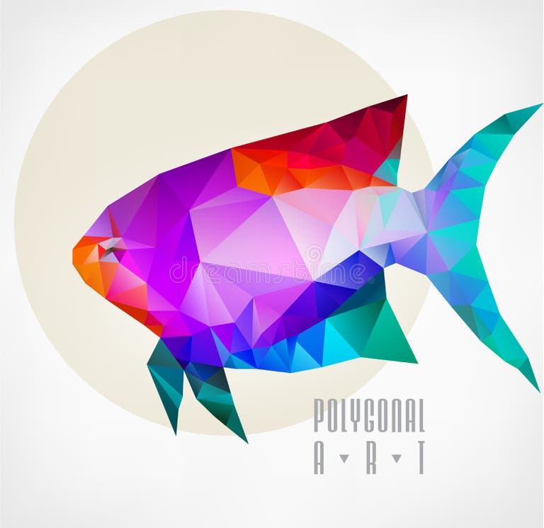 Abstract polygonal fish stock vector. Illustration of insect - 57286280