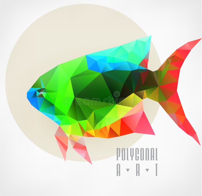 Fish polygonal stock vector. Illustration of glossy, modern - 57637336