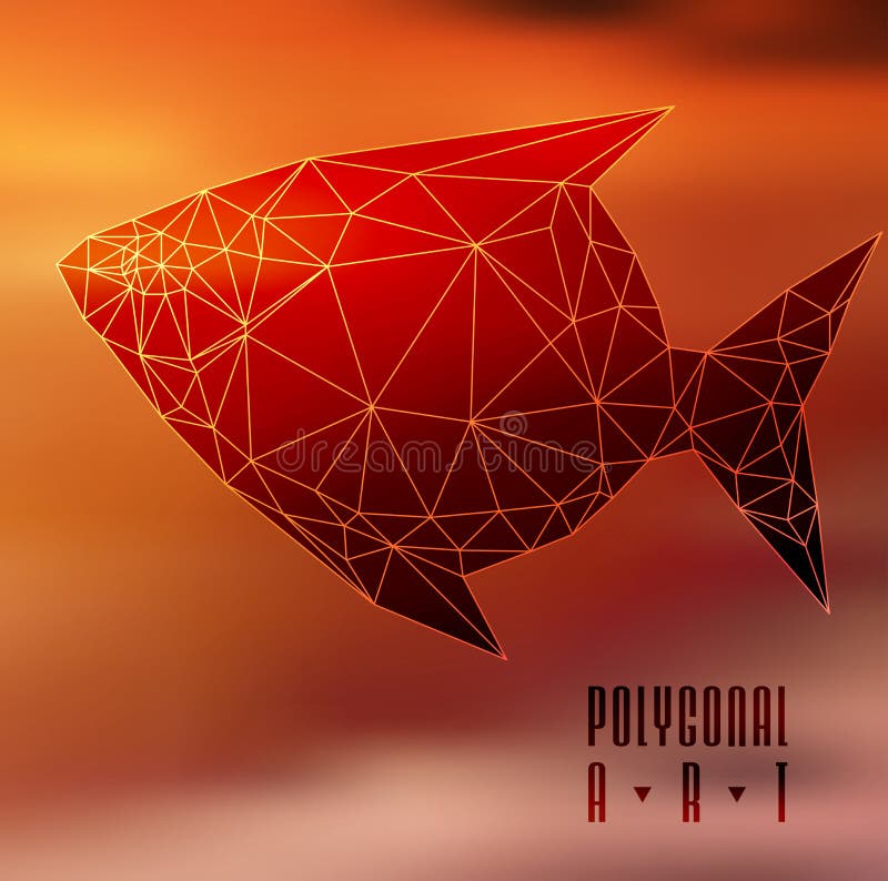 Fish polygonal stock vector. Illustration of glossy, modern - 57637336
