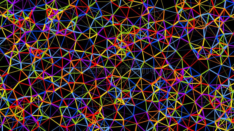 Abstract Polygonal Fractal Structure, 3d Render Stock Illustration ...