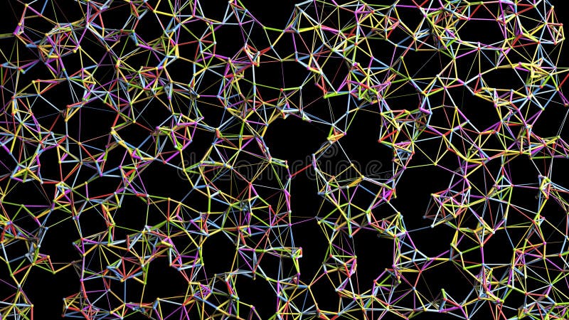 Abstract Polygonal Fractal Structure, 3d Render Stock Illustration ...