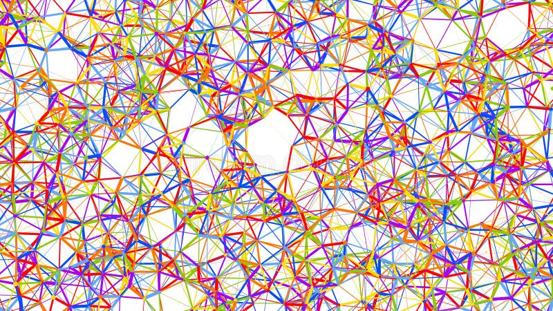 Abstract Polygonal Fractal Structure, 3d Render Stock Illustration ...