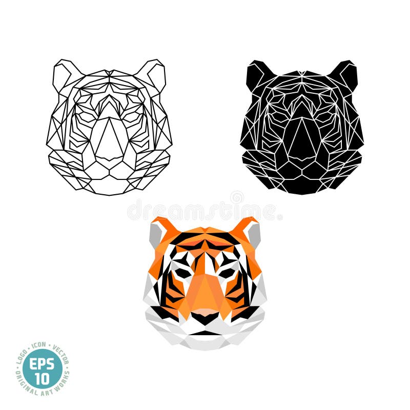 Abstract Polygonal Geometric Head a Tiger Vector Image Stock Vector ... Abstract Polygonal Geometric Head a Tiger Vector Image Stock Vector ...