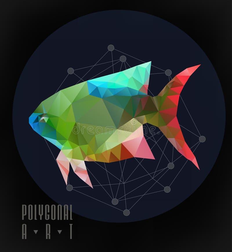 Fish polygonal stock vector. Illustration of glossy, modern - 57637336