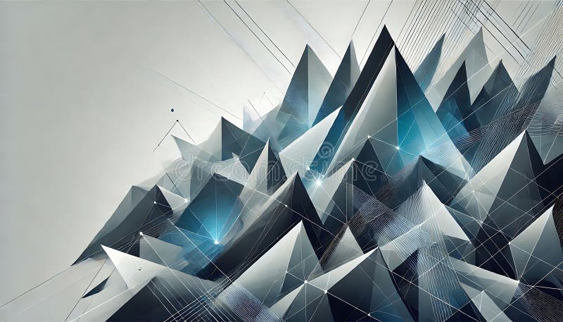 Abstract Polygonal Geometric Shapes with Sharp Angles and Gradient ...