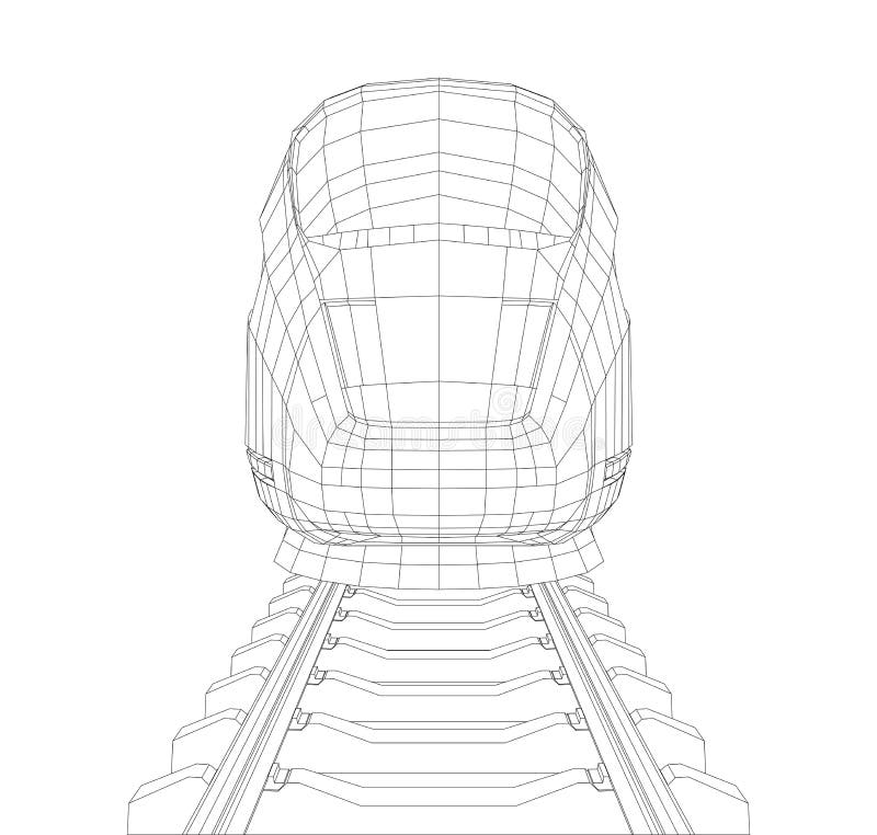 Abstract Polygonal High-speed Passenger Train Stock Vector ...