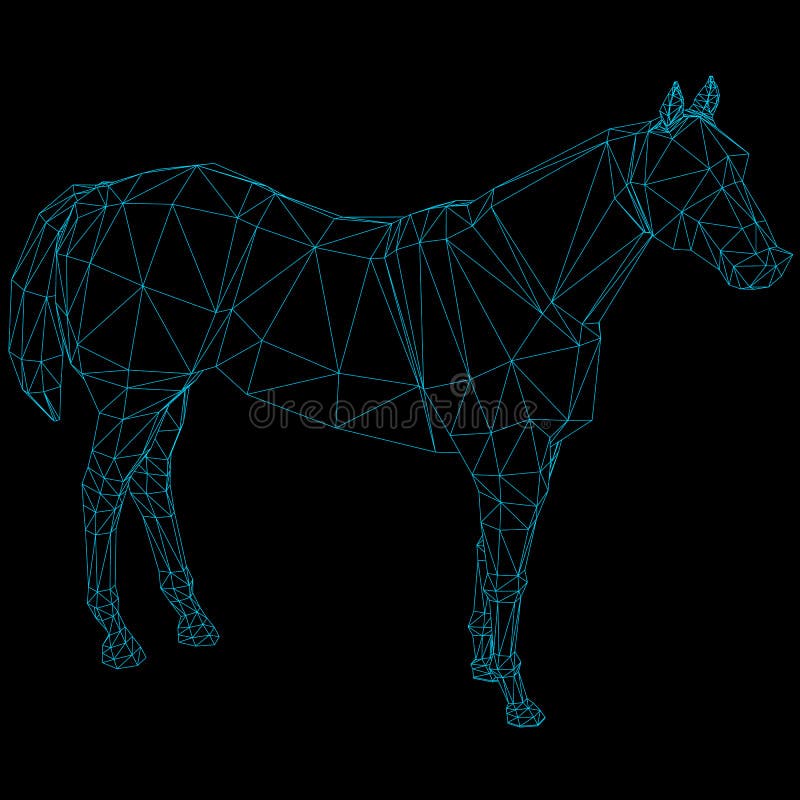 Abstract polygonal horse stock vector. Illustration of graphic - 79285965