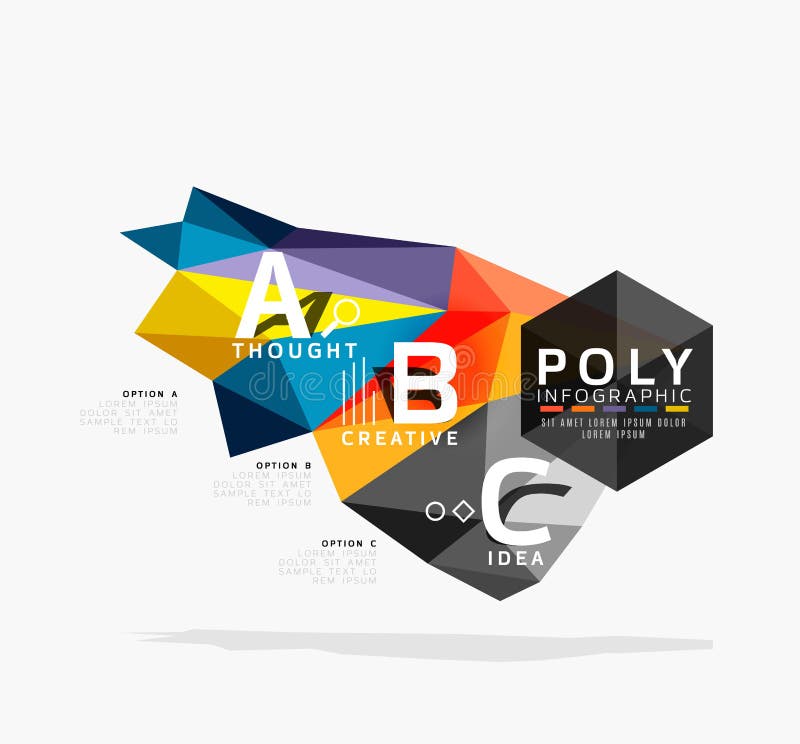 Abstract Polygonal Infographics Stock Illustration - Illustration of ...
