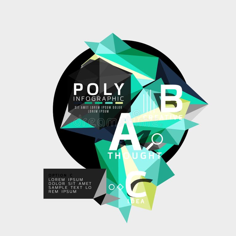Abstract Polygonal Infographics Stock Vector - Illustration of business ...