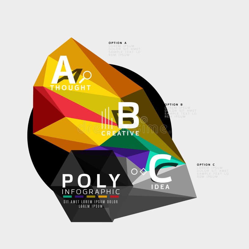 Abstract Polygonal Infographics Stock Vector - Illustration of business ...