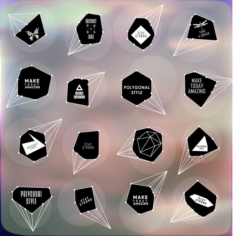 Abstract Polygonal Label Design. Elements of Astronomy Stock Vector ...