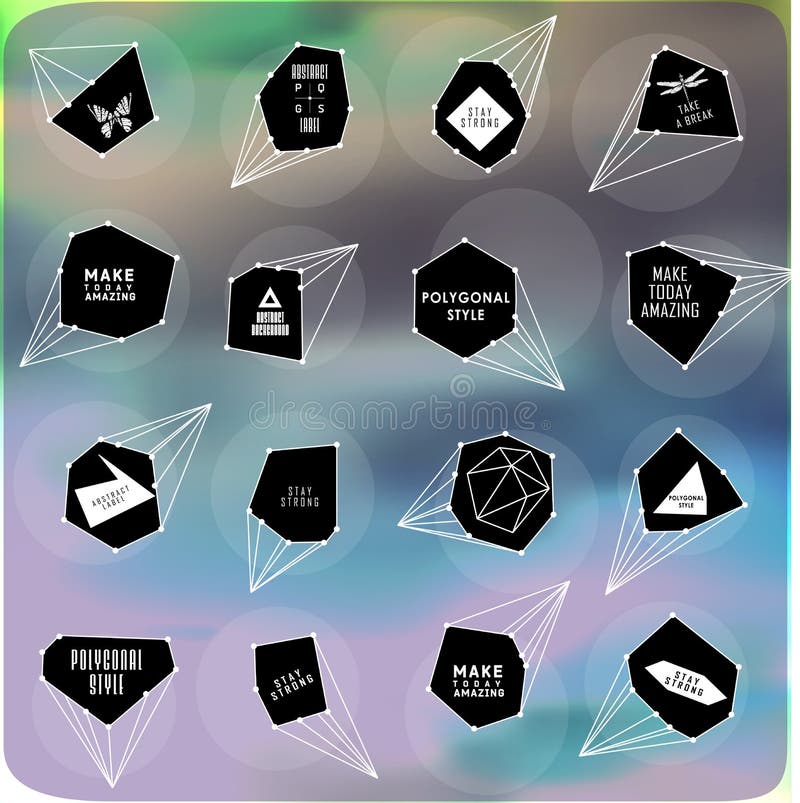 Abstract Polygonal Label Design. Elements of Astronomy Stock Vector ...