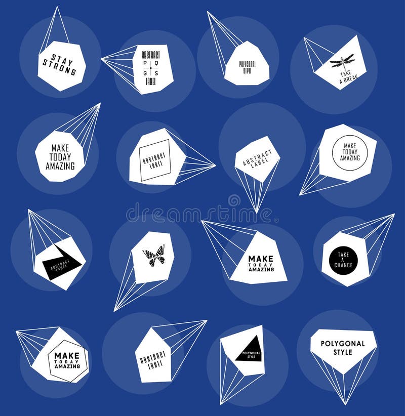 Abstract Polygonal Label Design. Elements of Stock Vector ...