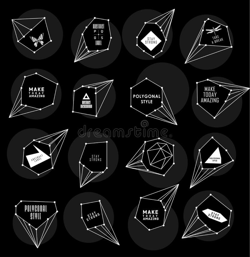 Abstract Polygonal Label Design. Elements of Stock Vector ...