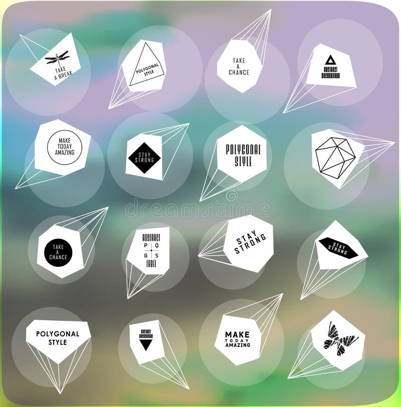 Abstract Polygonal Label Design. Elements of Stock Vector ...
