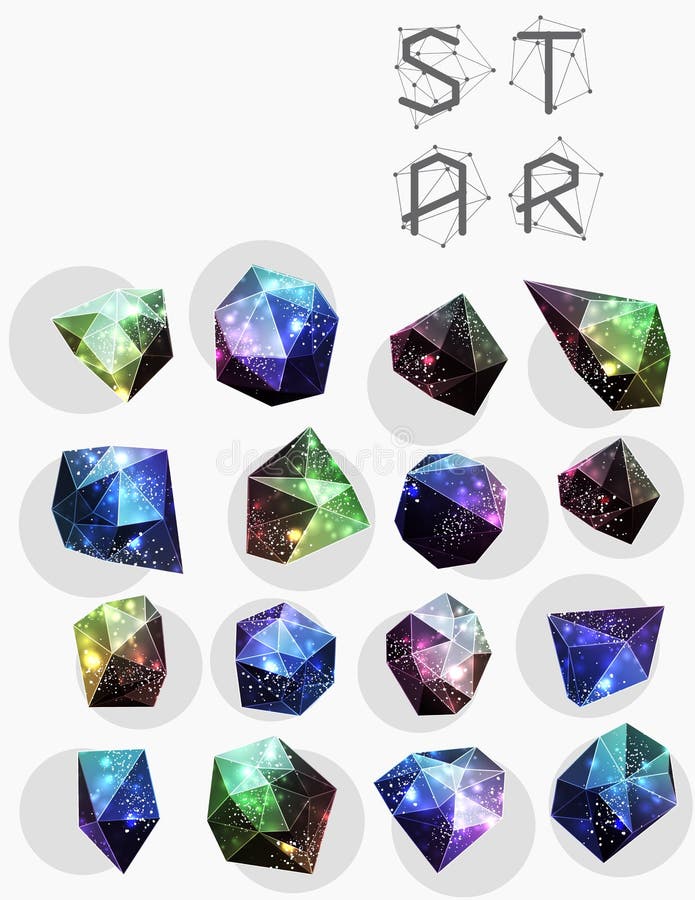 Cosmic Crystal Design Elements Stock Illustrations – 857 Cosmic Crystal ...
