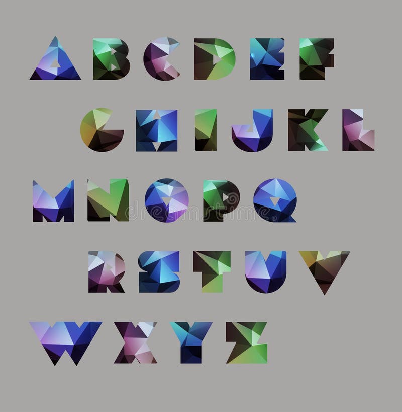 Abstract Polygonal Letter in Cosmic Style Stock Vector - Illustration ...