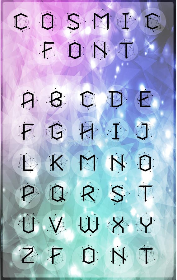 Abstract Polygonal Letter in Cosmic Style Stock Vector - Illustration ...