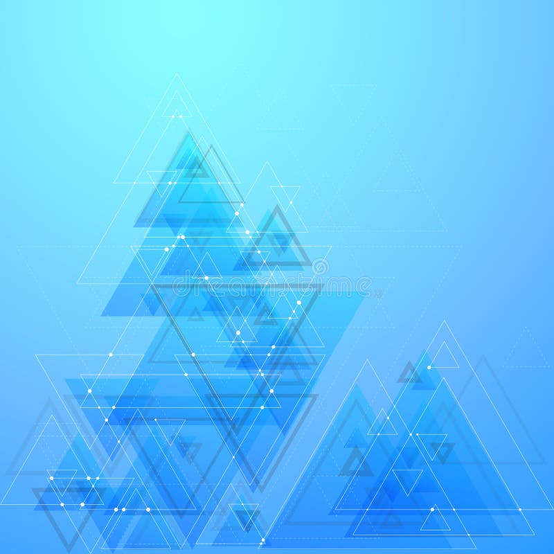 Abstract Polygonal Low Poly Vector Background with Blue Triangles ...
