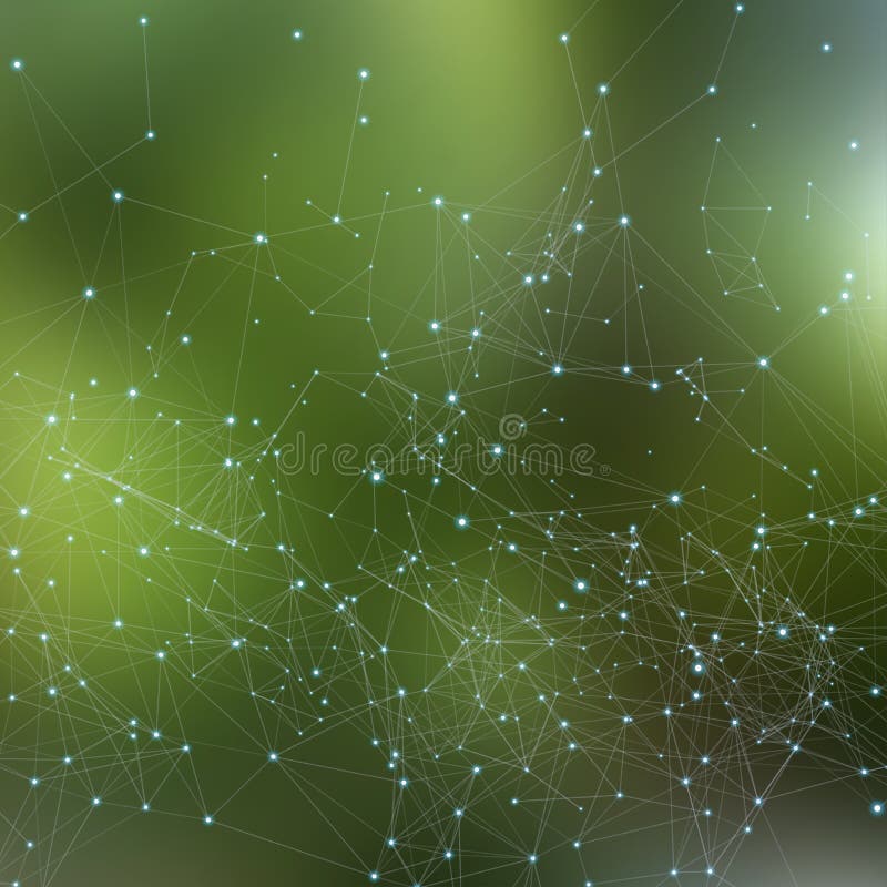 Abstract Polygonal Mesh Space Futuristic Background. Digital Blurred ...