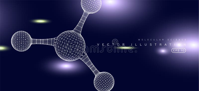 Abstract Polygonal Molecule Structure Design Template. Low Poly ...