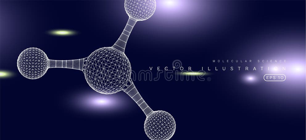 Abstract Polygonal Molecule Structure Design Template. Low Poly ...