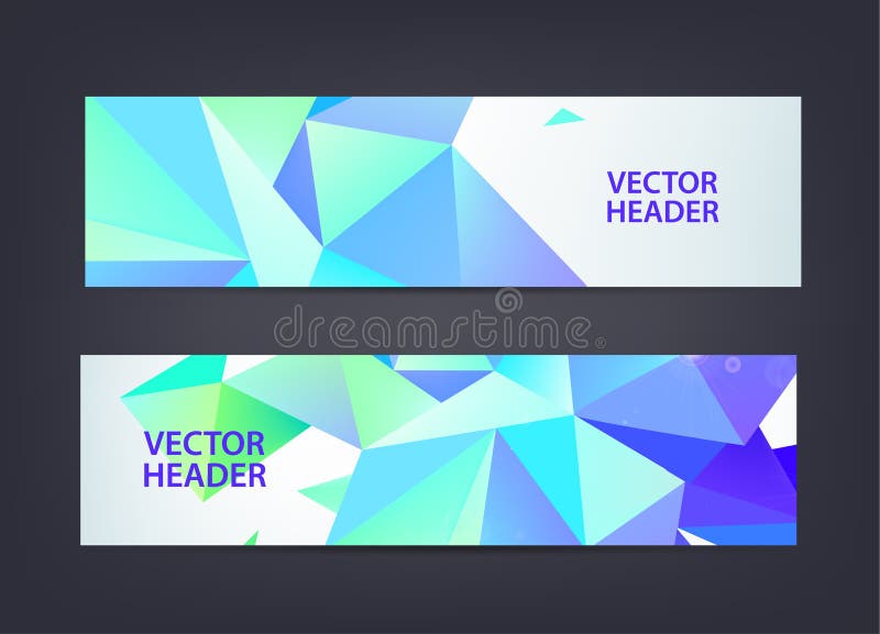 Abstract Polygonal, Mosaic, Geometric, Triangular 3d Pattern Banners ...